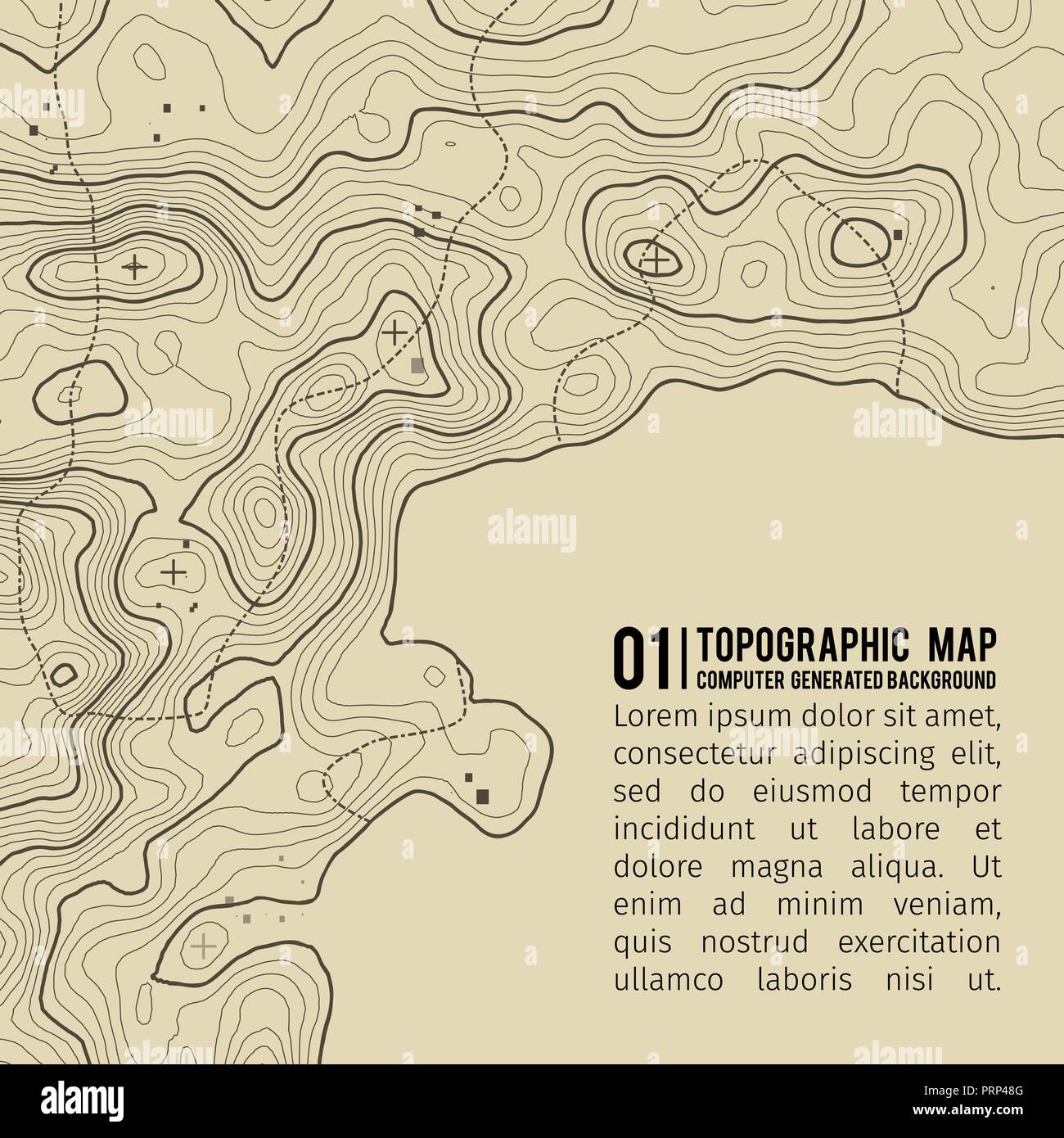 Topographic map background with space for copy . Line topography map ...