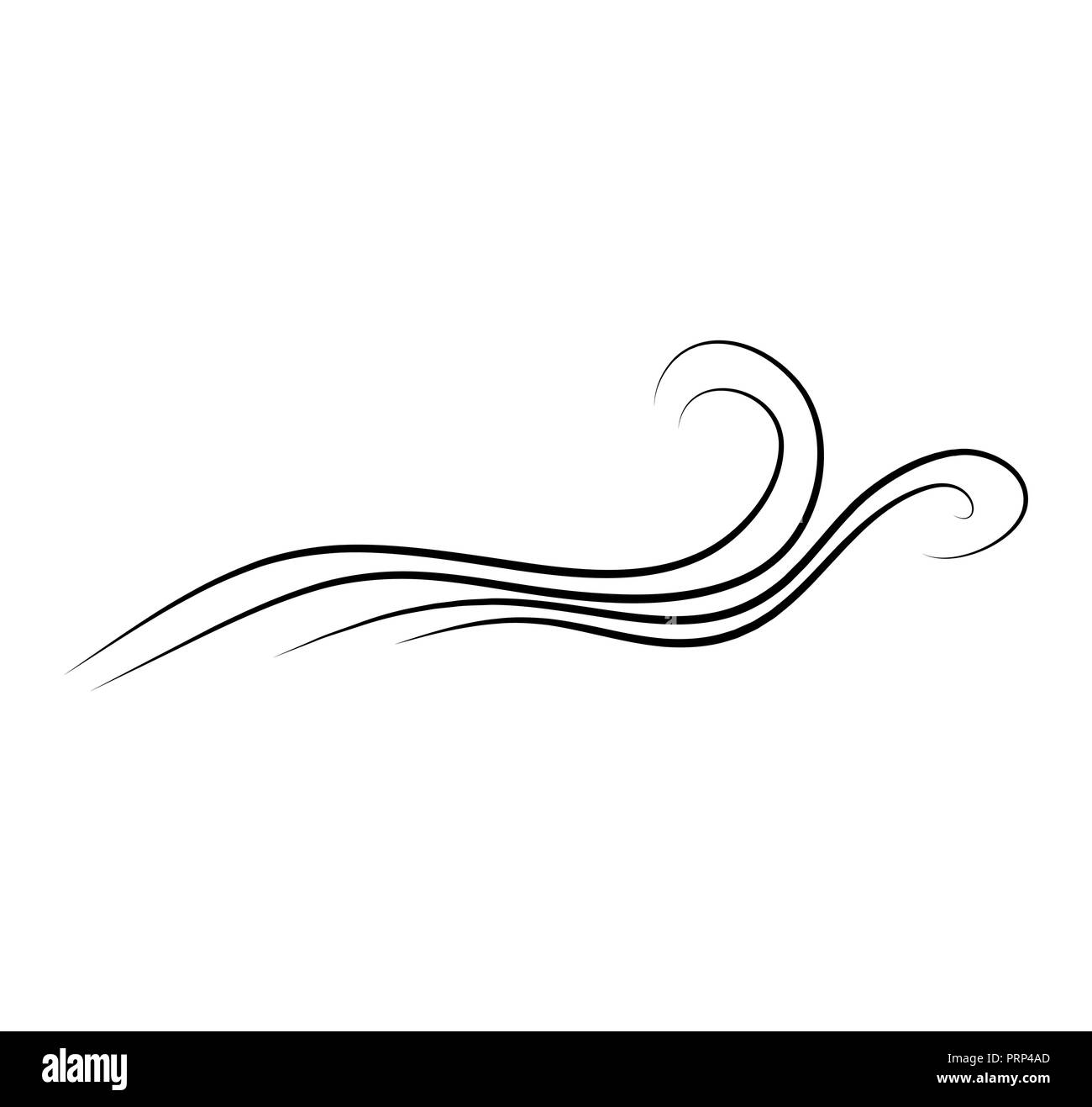 Cartoon gust of wind Black and White Stock Photos & Images - Alamy