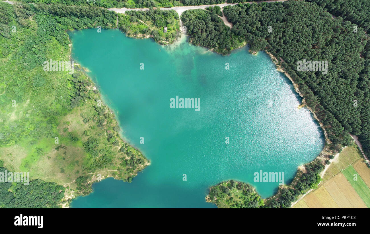 Aerial landscape - Blue lake Stock Photo - Alamy