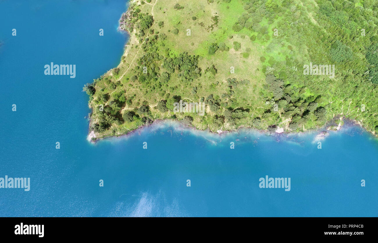 Aerial landscape - Blue lake Stock Photo - Alamy