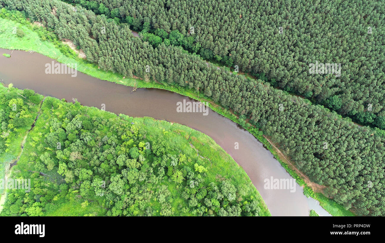 Aerial landscape - natural river Stock Photo - Alamy
