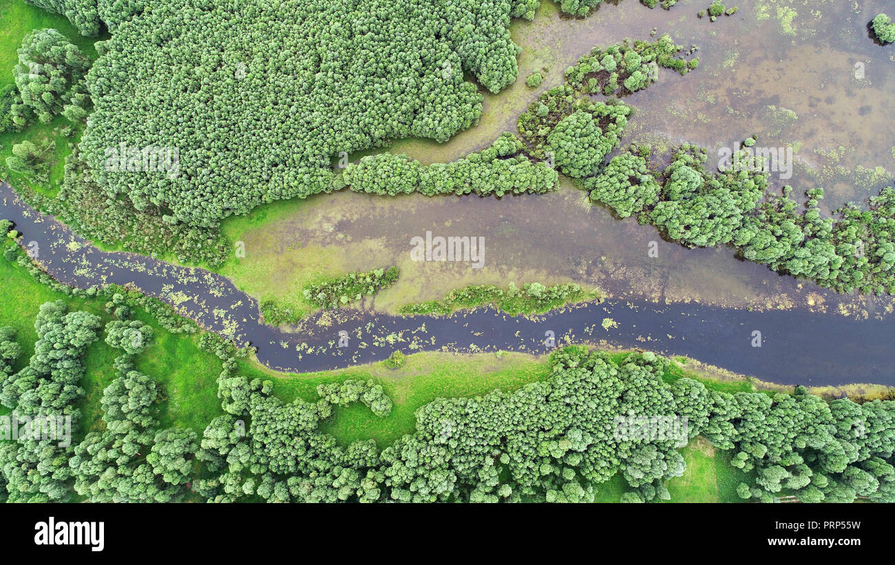 Aerial landscape- natural river Stock Photo - Alamy