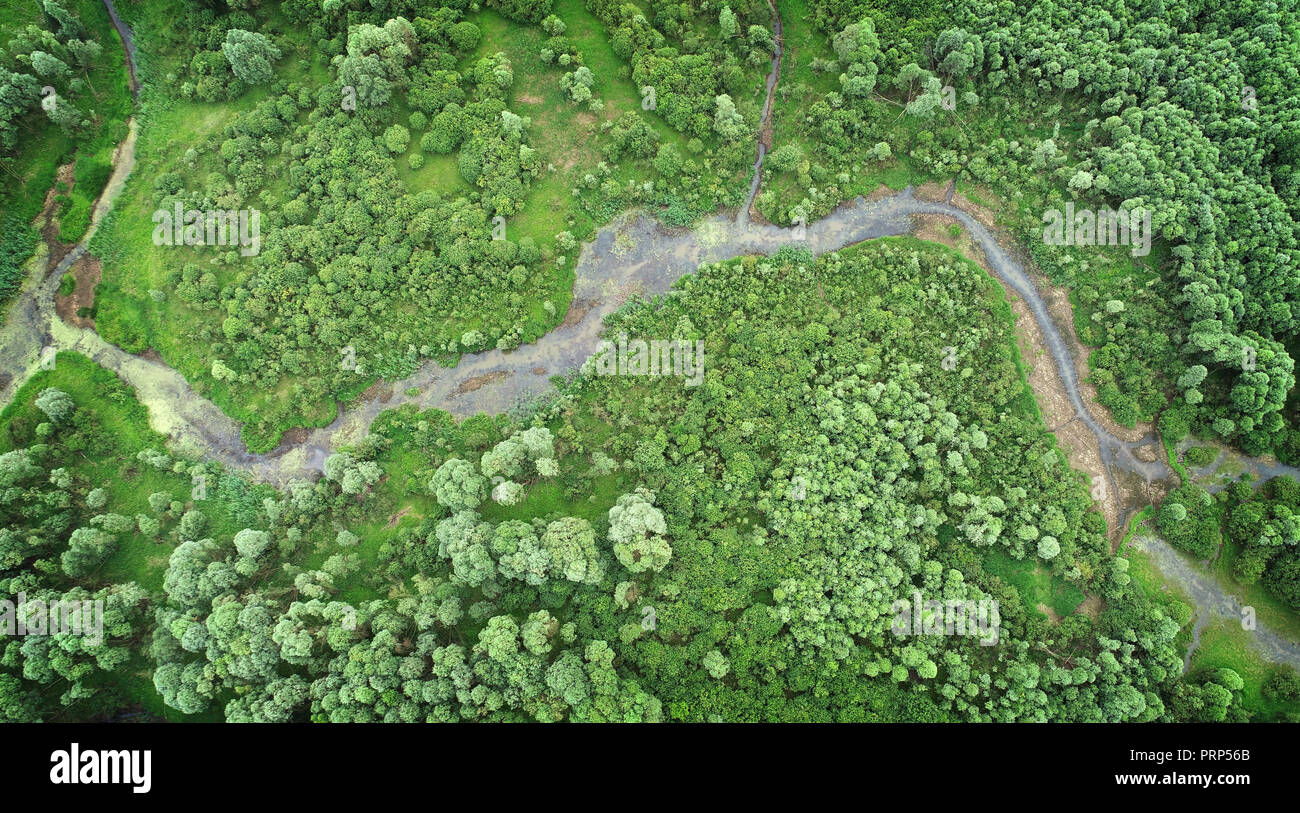 Aerial landscape- natural river Stock Photo - Alamy