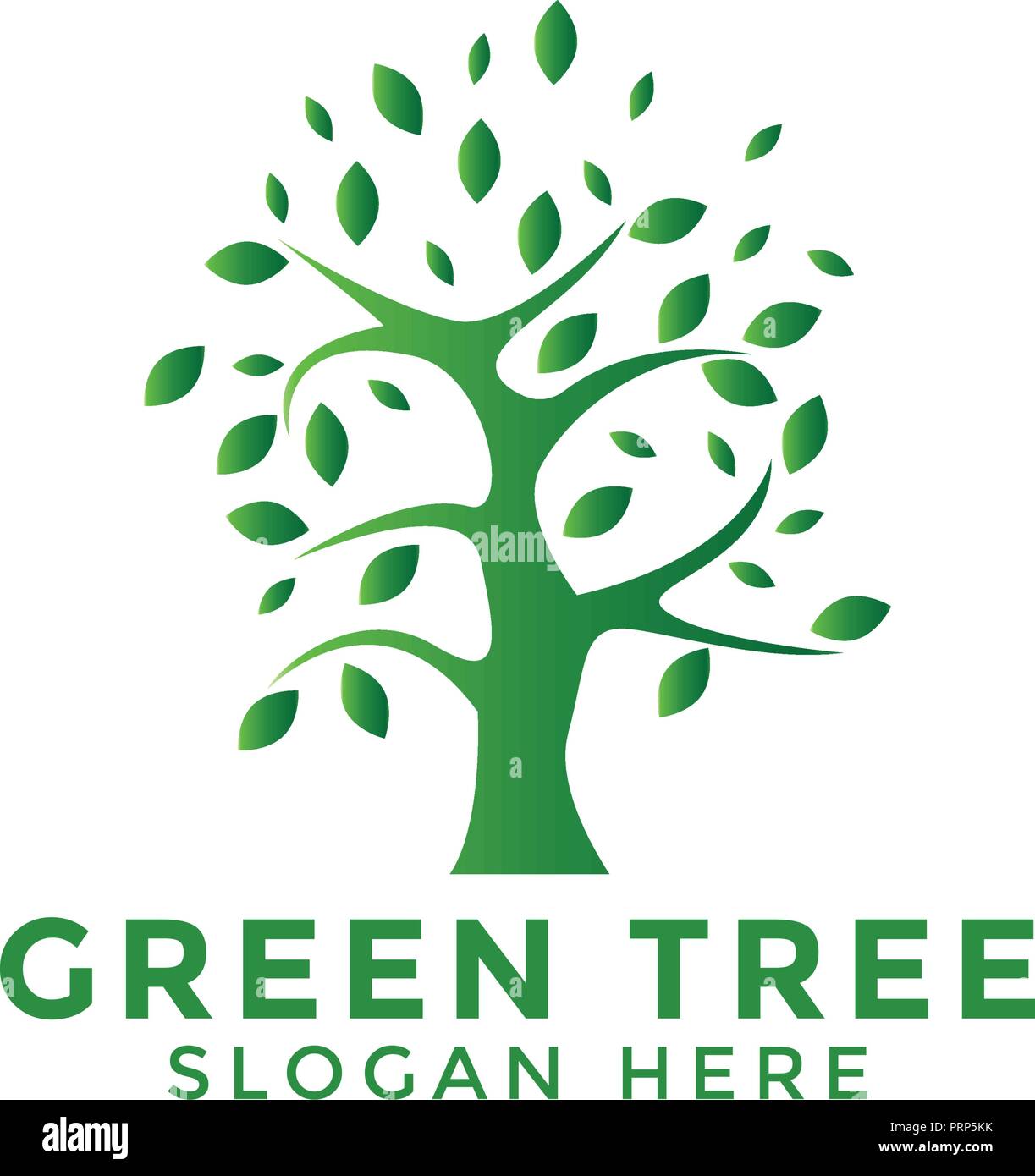 Green tree logo hi-res stock photography and images - Alamy