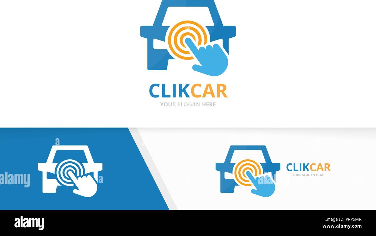 Vector car and click logo combination. Vehicle and cursor symbol or ...