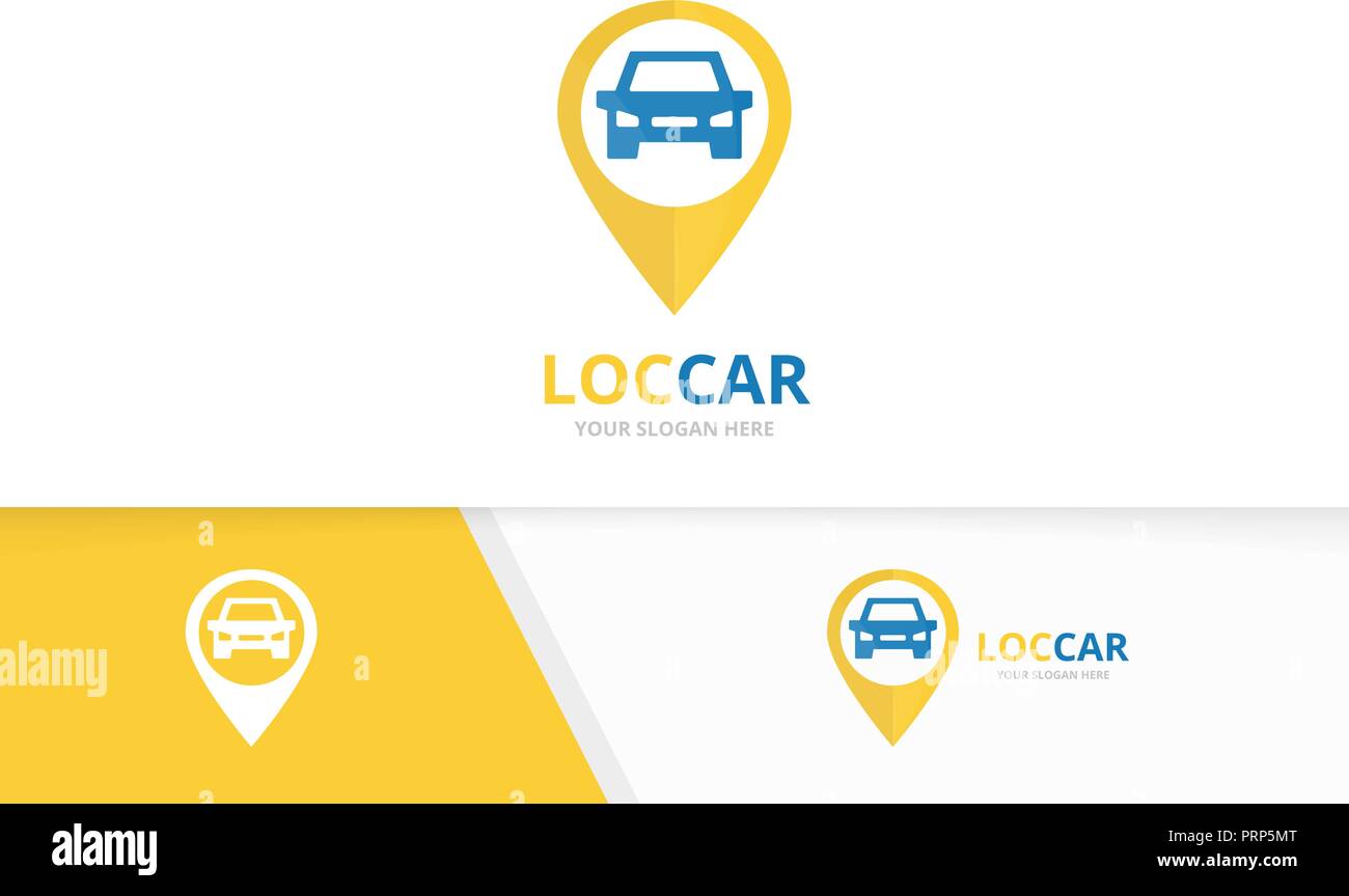 Vector Car And Map Pointer Logo Combination Vehicle And Gps Locator Symbol Or Icon Unique