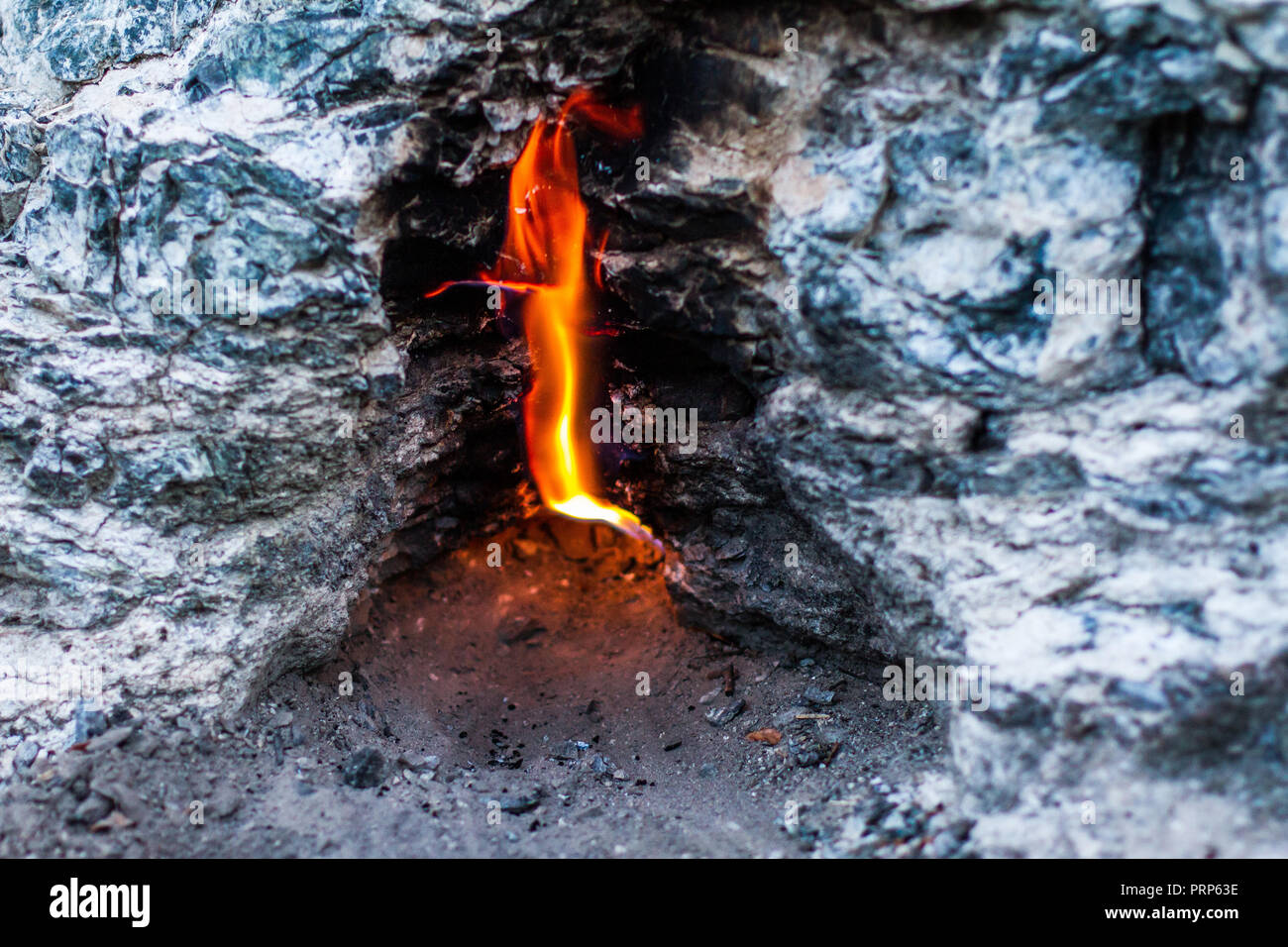 Turkey Mount Chimaera, the fire from the ground Stock Photo - Alamy