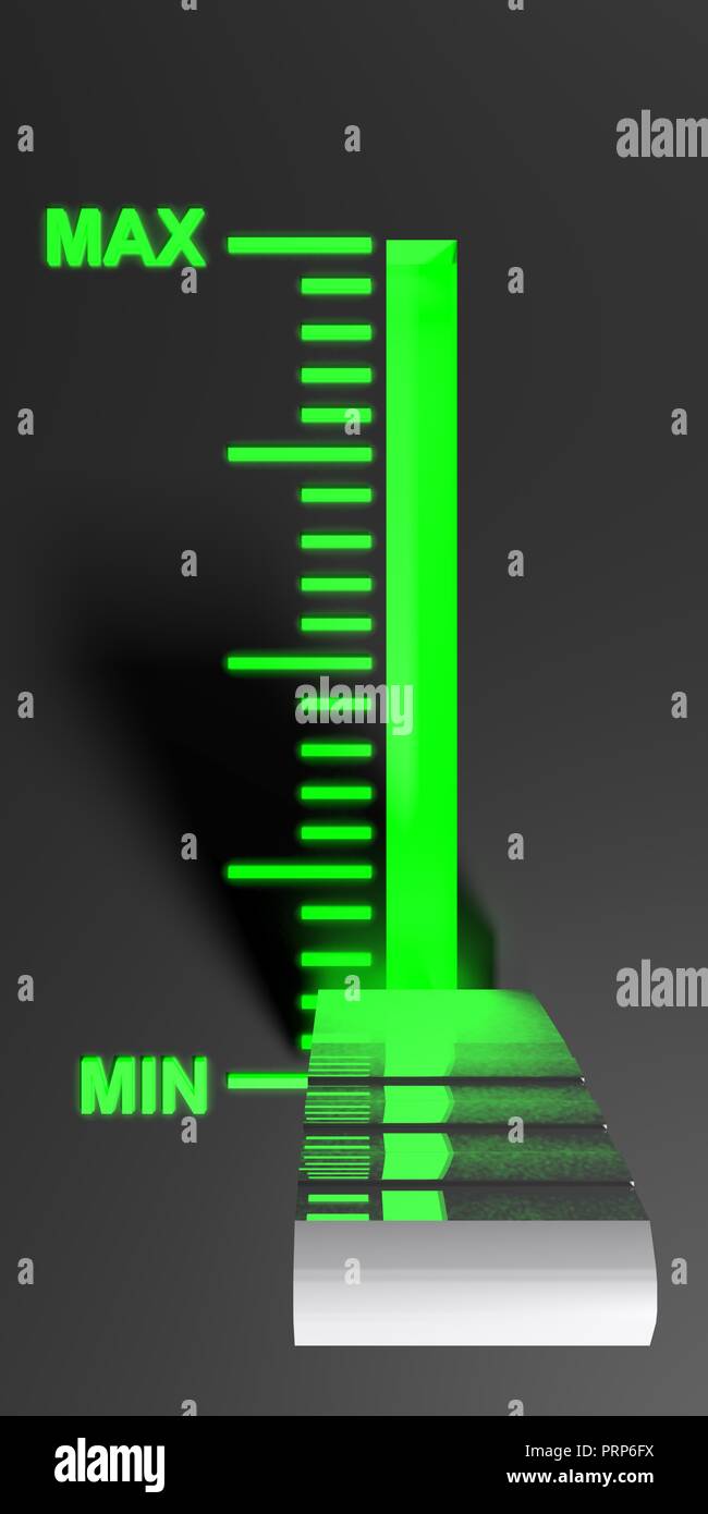 Level selector on a black control panel - 3D rendering Stock Photo - Alamy