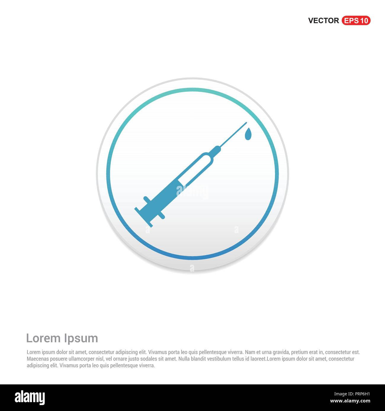 Syringe (Injection) icons - white circle button Stock Vector Image ...