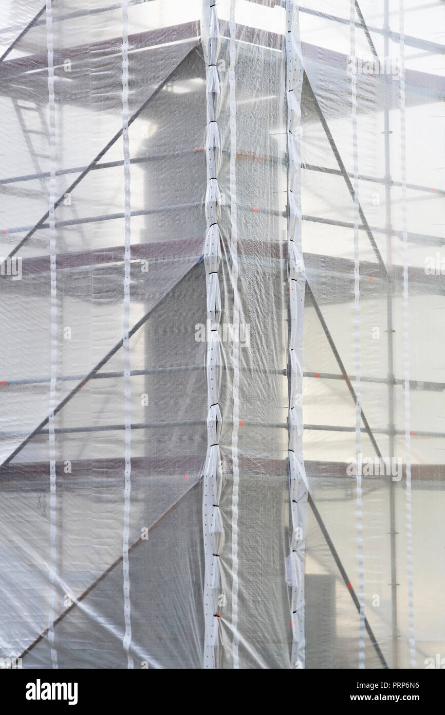 Monument restauration and construction scaffolding fence Stock Photo ...