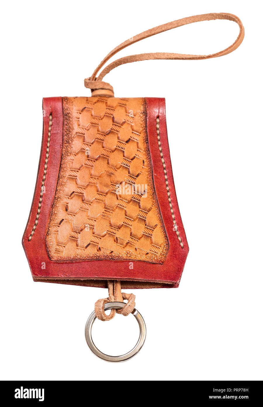 handmade embossed leather Key Cover cut out on white background Stock ...
