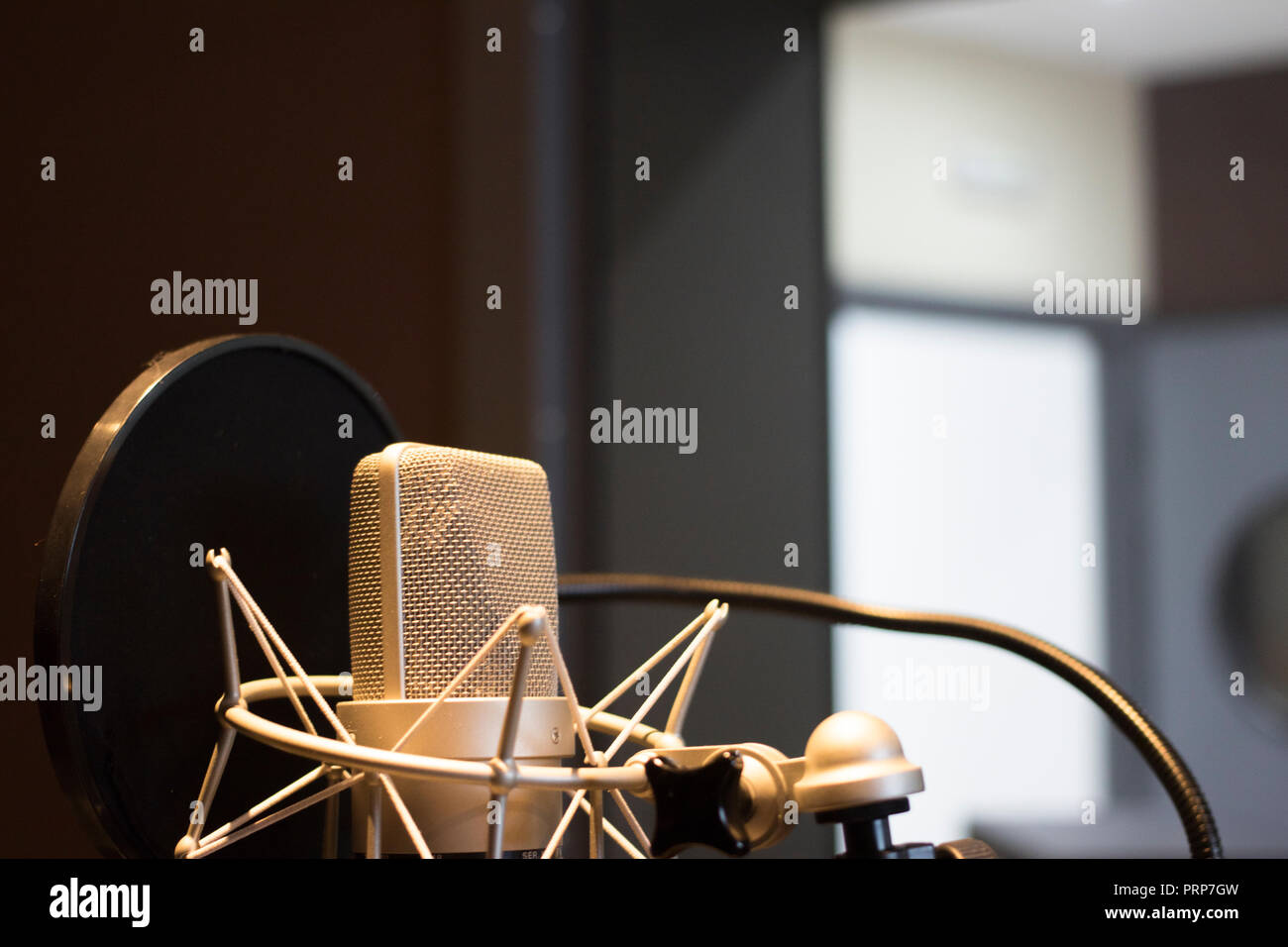 Recording audio studio microphone to record audio of voice, singing and ...