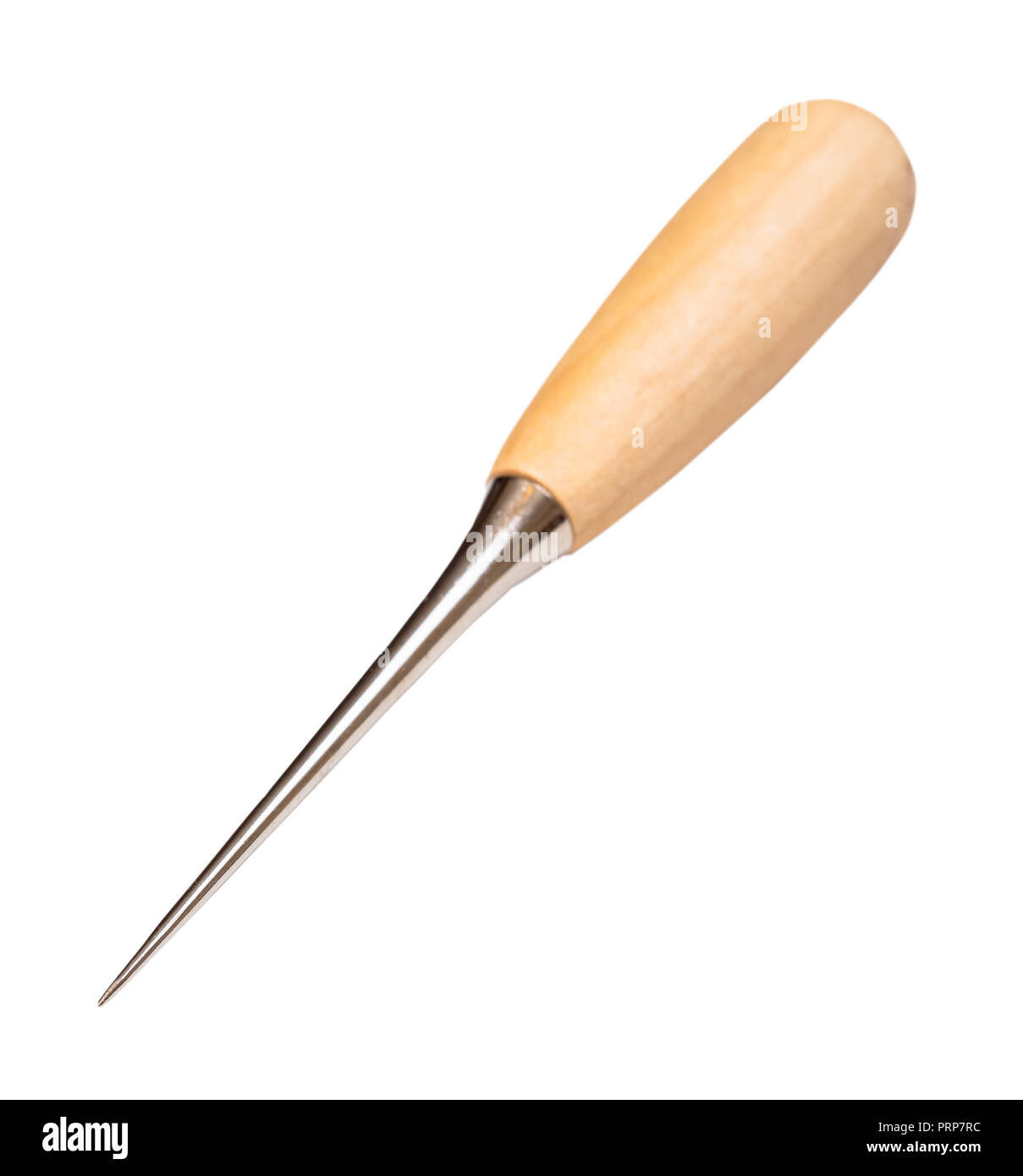 scratch awl with wooden handle cut out on white background Stock Photo ...