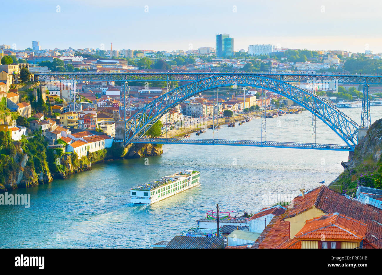 Cruise ship in Porto on the river Douro. Portugal Stock Photo - Alamy