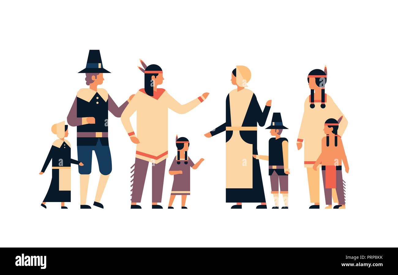 native american indian people thanksgiving day celebrating concept men ...