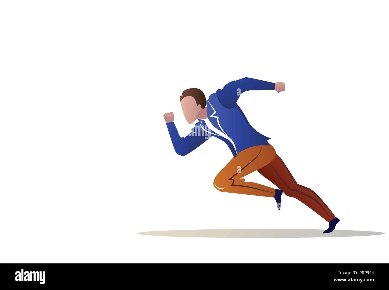 businessman running forward business energetic dynamic concept man hurry up target goal strategy ...