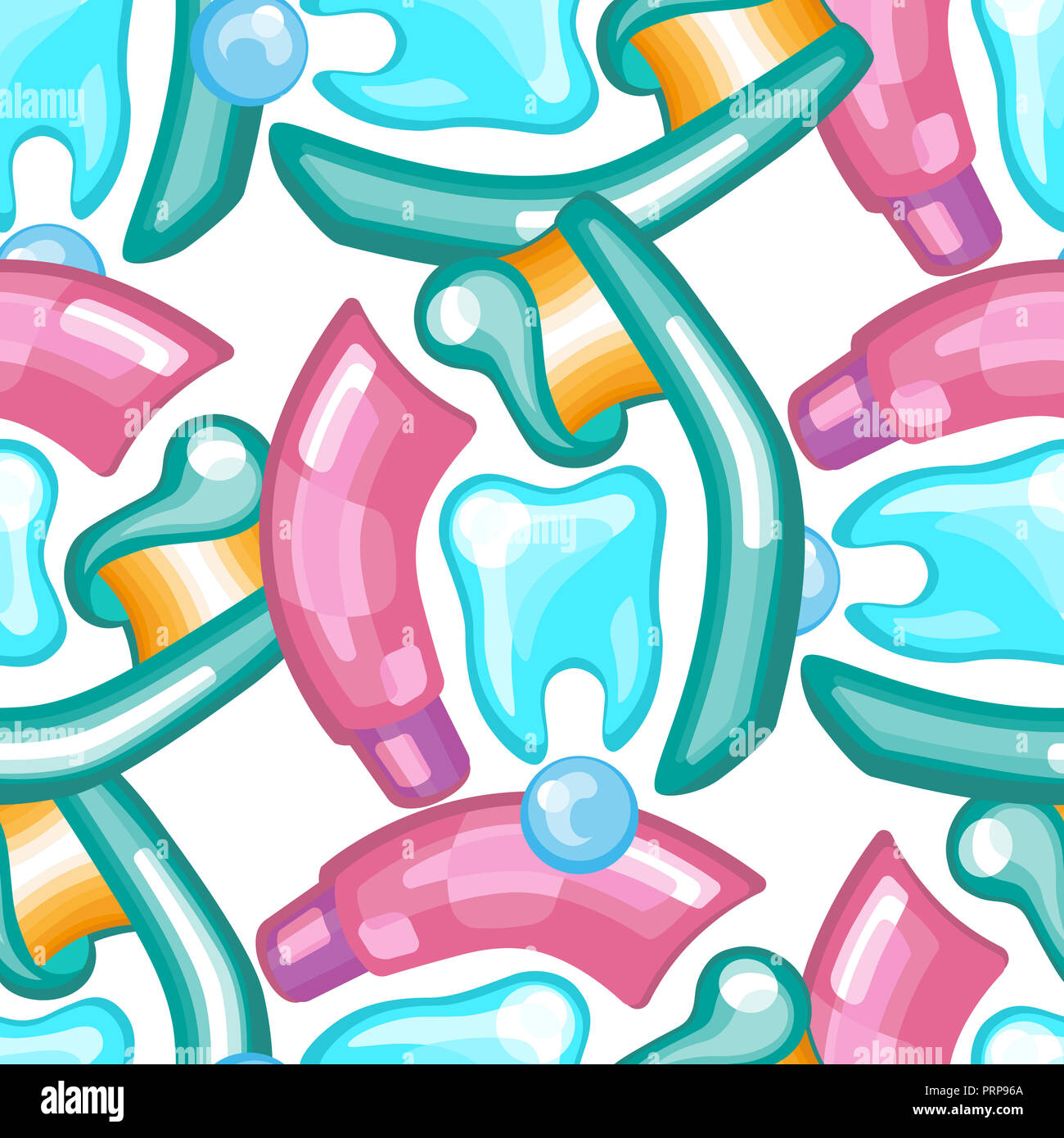 seamless pattern dentistry tooth close up picture on blue illustration ...