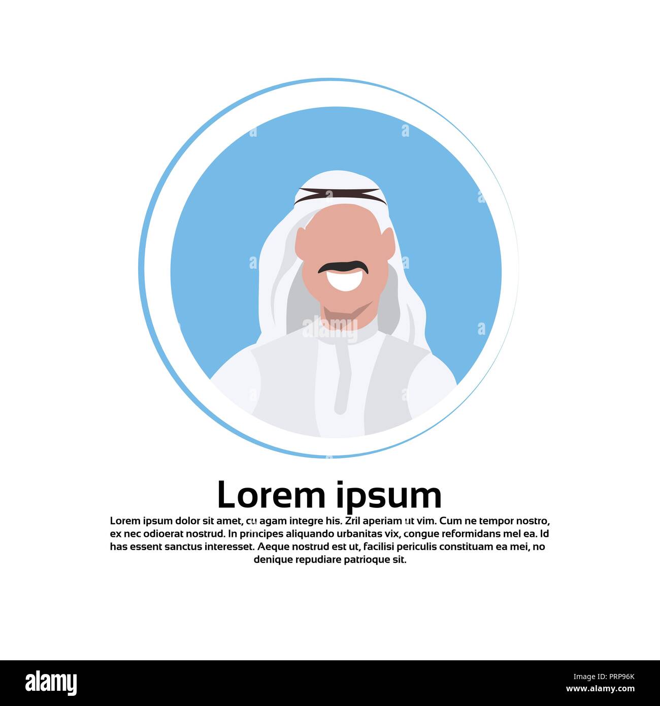 Arabic business man face avatar wearing traditional clothes arab ...