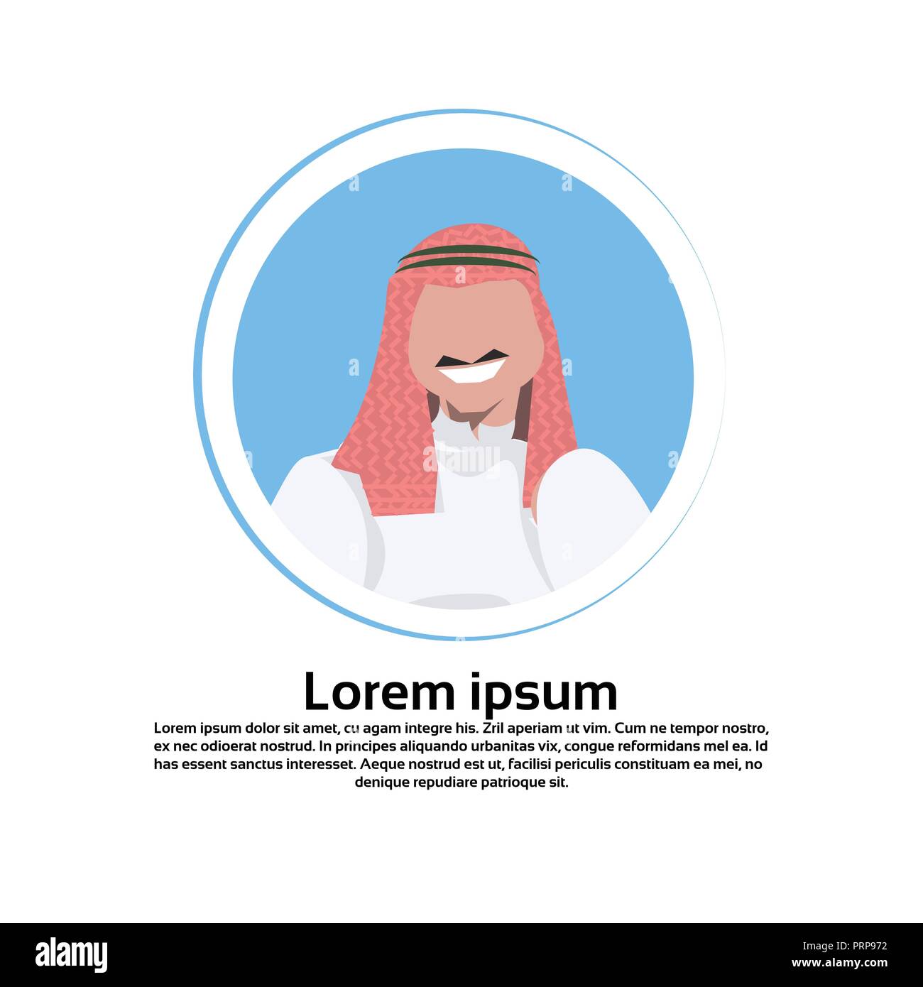 Arabic business man face avatar wearing traditional clothes arab ...
