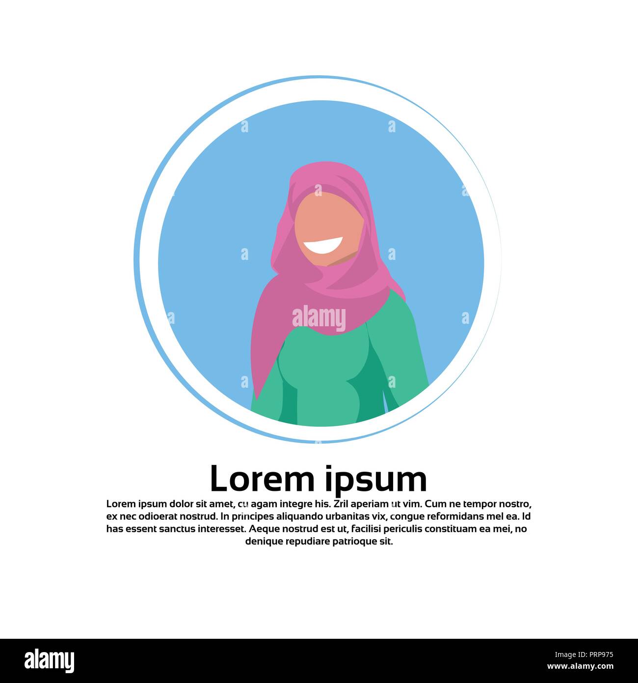 Arabic woman face avatar wearing traditional clothes shawl arab female ...