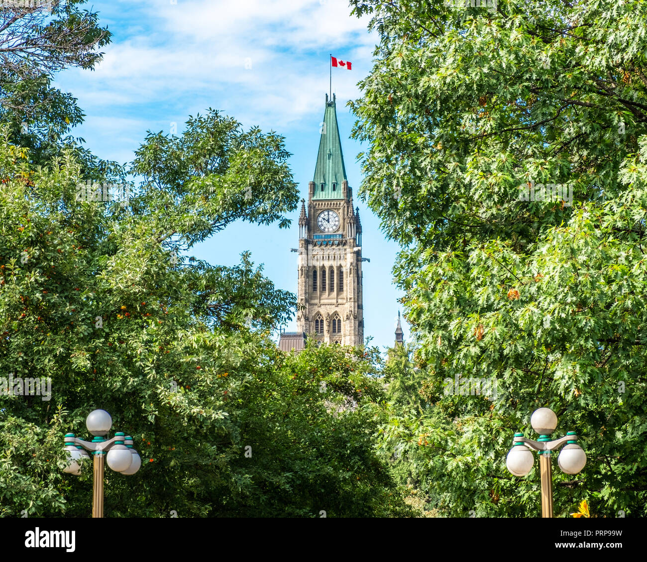 An interesting view of the Canadian Parliament Peace tower and Canadian ...
