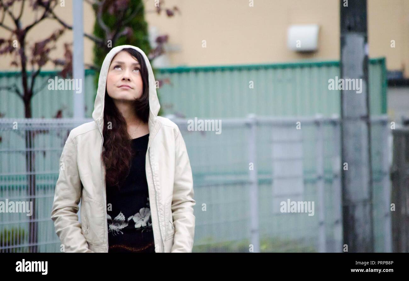 Japanese Girl poses on the street in Fussa, Japan. Fussa is a city located in Tokyo Stock Photo ...