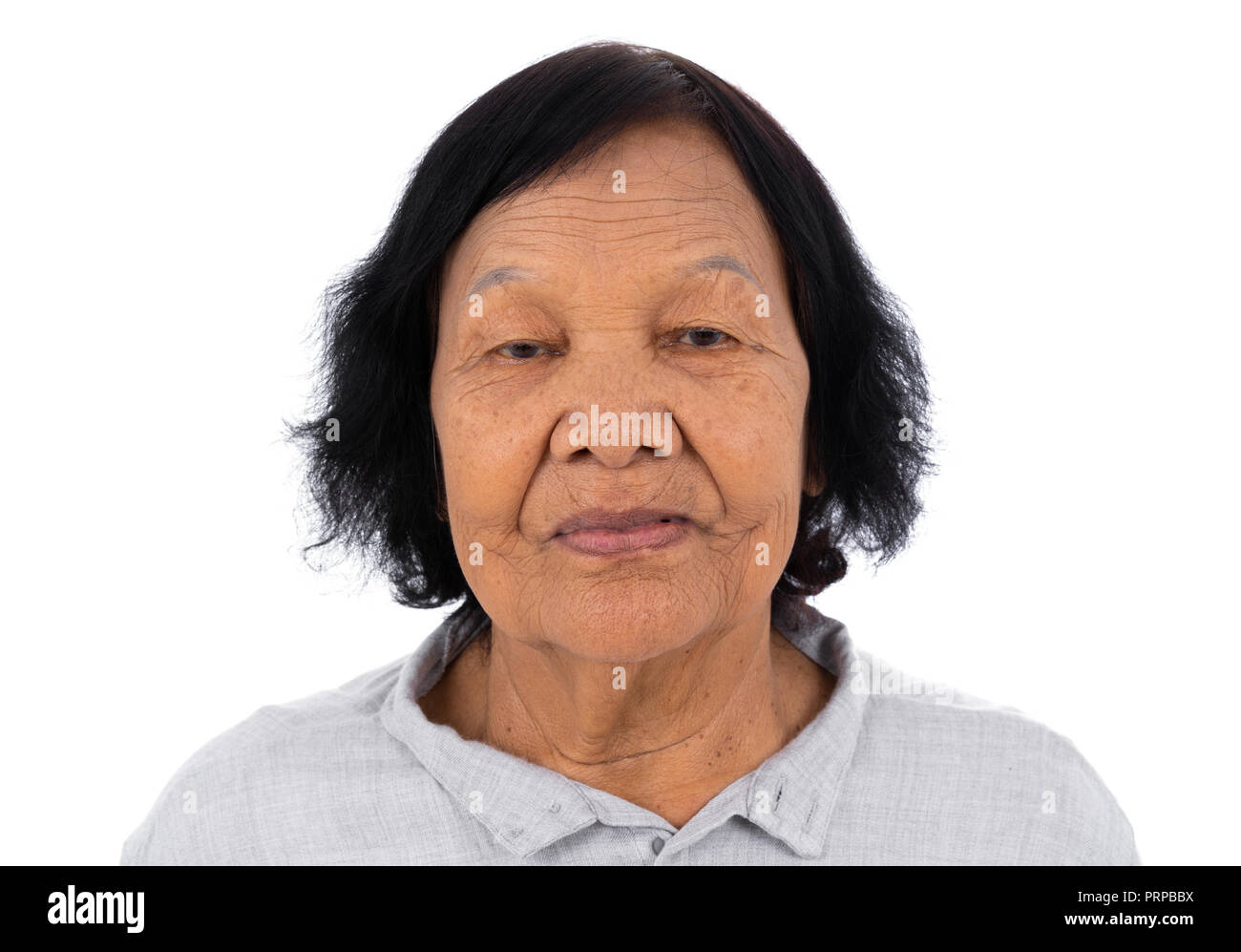 asian senior woman isolated on a white background Stock Photo - Alamy