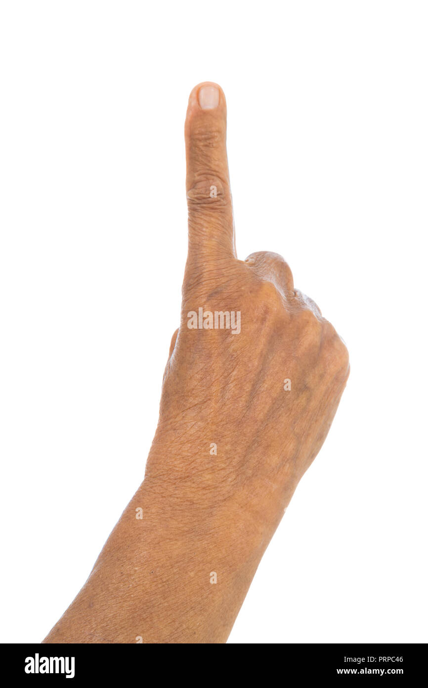 Woman number 1 hand gesture hi-res stock photography and images - Alamy