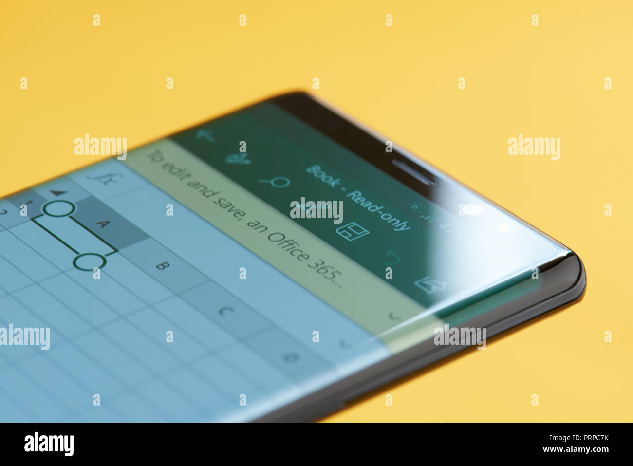 New york, USA - october 3, 2018: Microsoft excel menu on smartphone ...