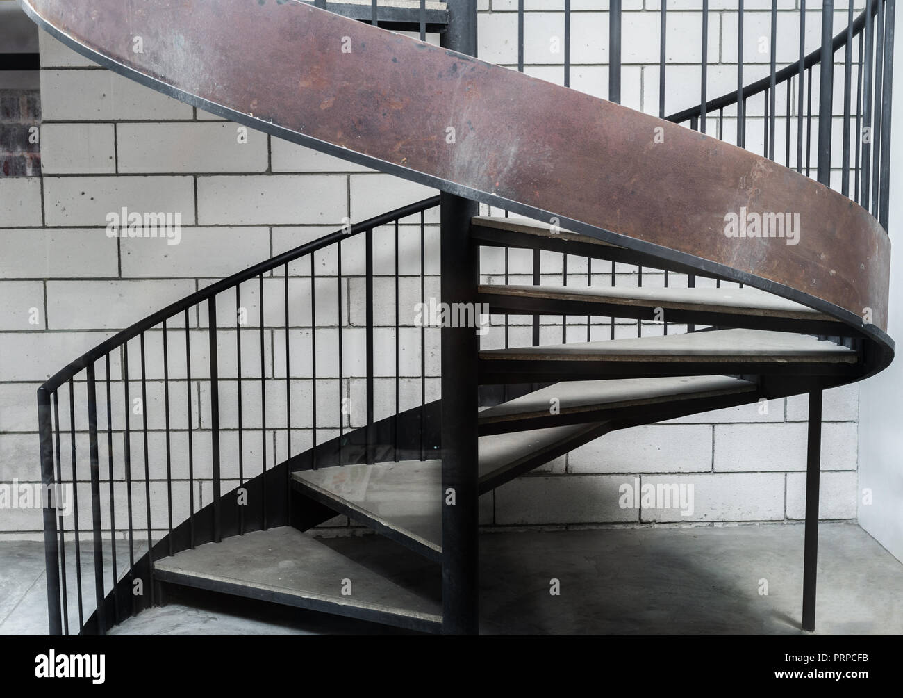 close up of metal spiral staircase Stock Photo - Alamy