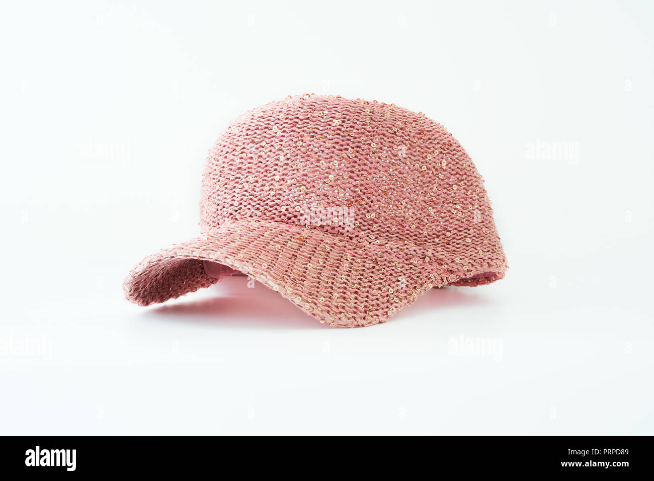 Beautiful lady pink cap isolated on white background Stock Photo - Alamy