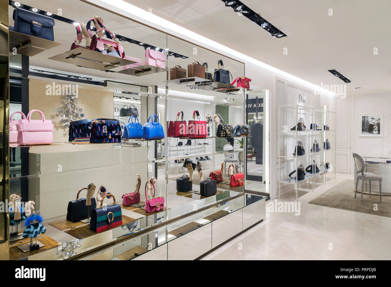 Elegant store with fashion luxury brands Stock Photo - Alamy