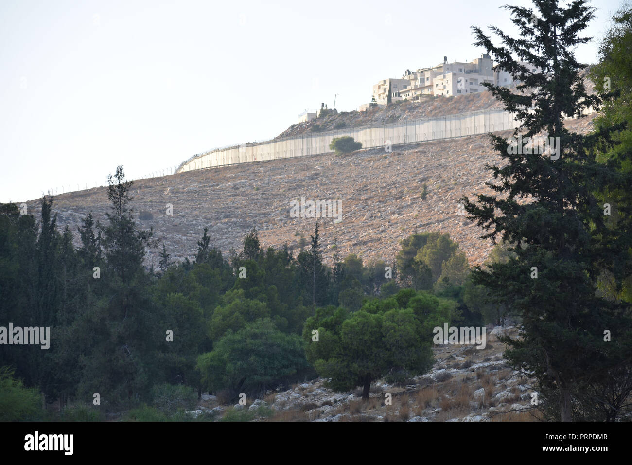 Security Fence by Ramallah as seen from Neve Yaakov, Jerusalem Stock ...