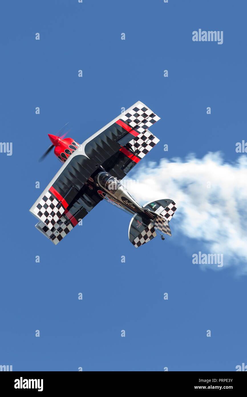 Skip Stewart flying his highly modified Pitts S-2S biplane Prometheus ...