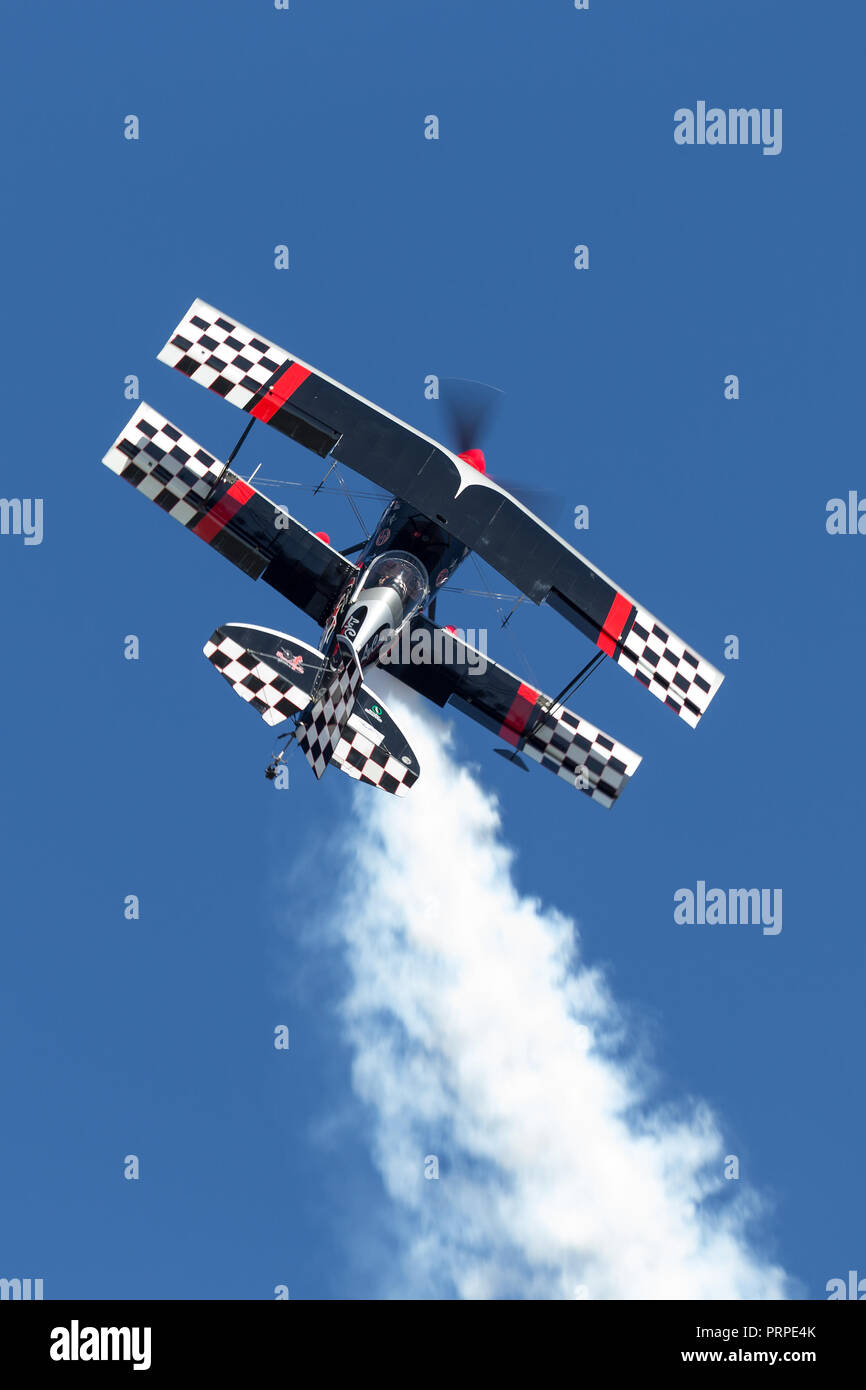 Skip Stewart flying his highly modified Pitts S-2S biplane Prometheus ...