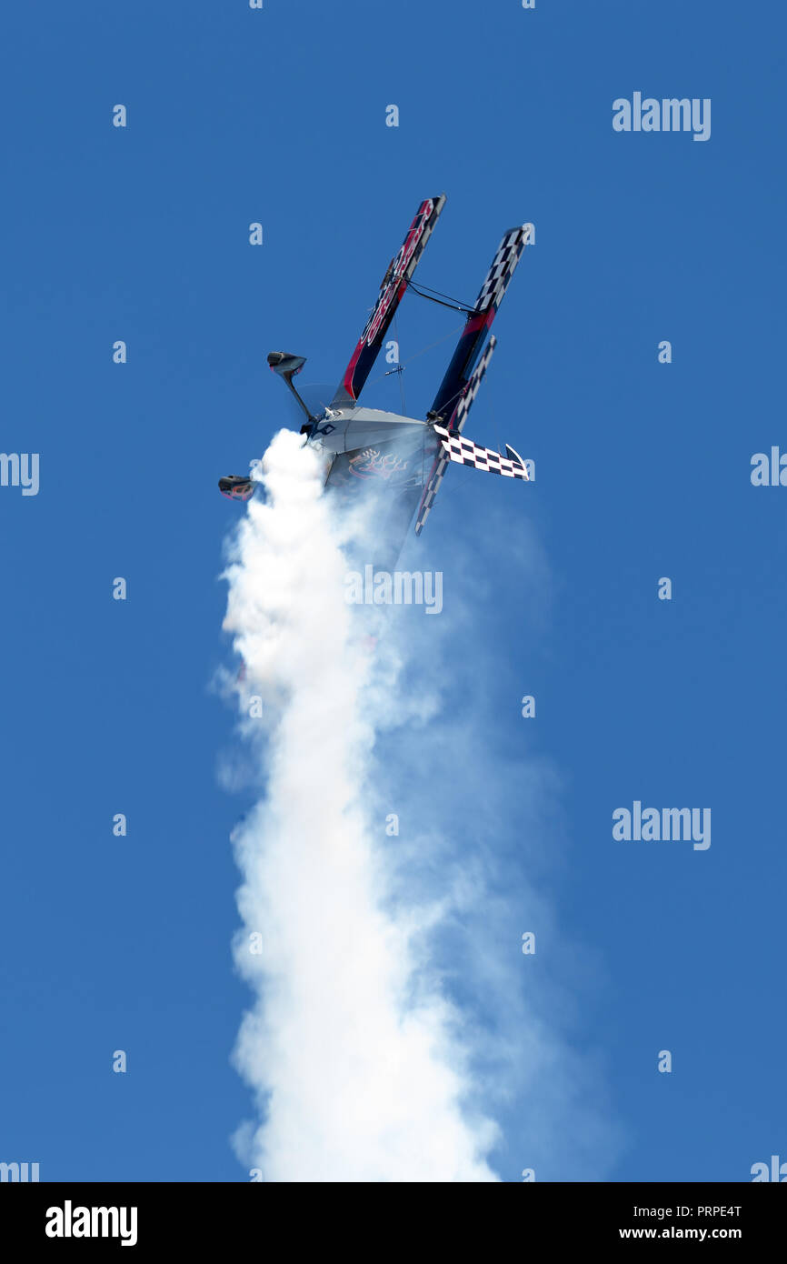 Skip Stewart flying his highly modified Pitts S-2S biplane Prometheus ...