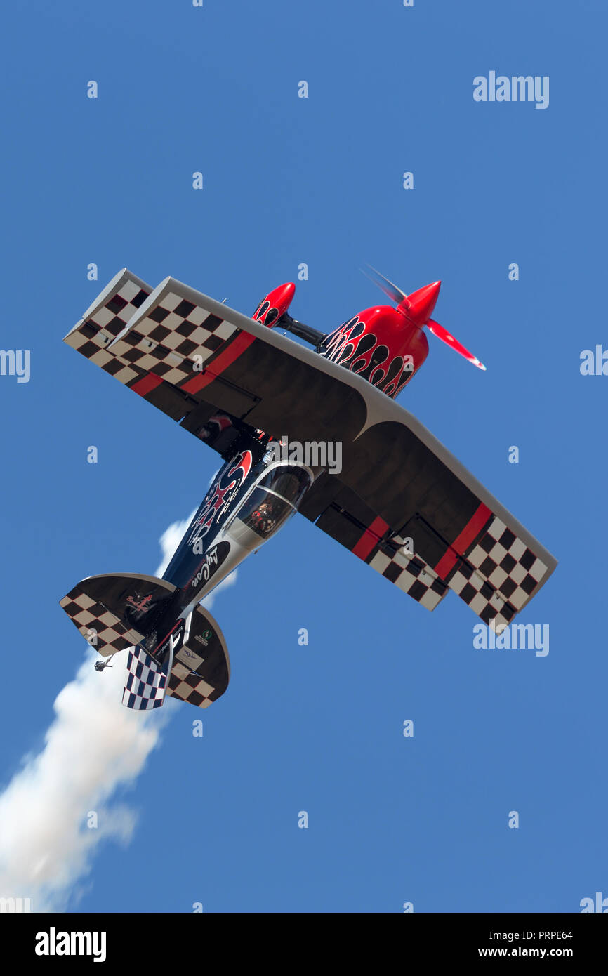 Skip Stewart flying his highly modified Pitts S-2S biplane Prometheus ...