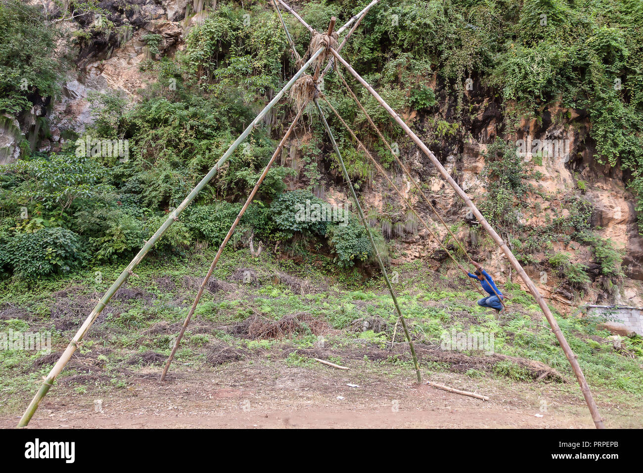 Bamboo swing hi-res stock photography and images - Alamy