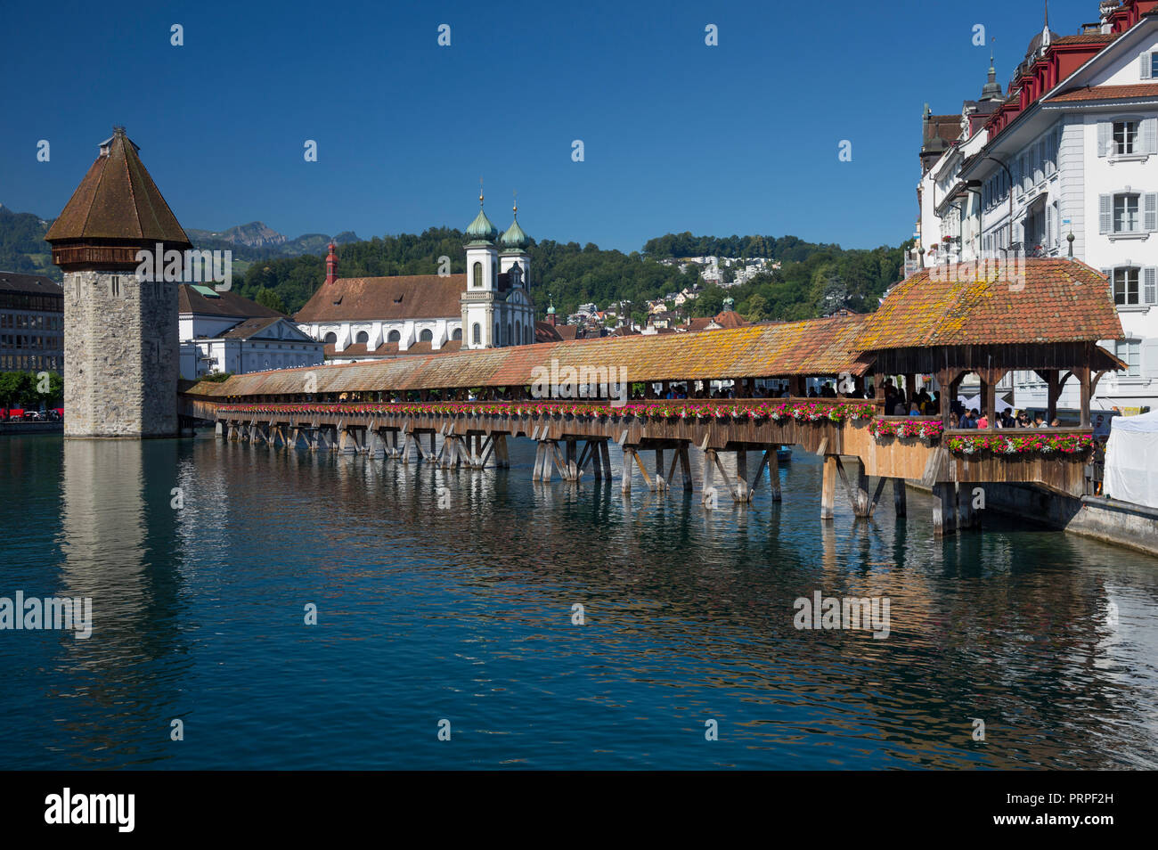The Chapel Bridge (Kapellbrücke) in Lucerne, Switzerland Stock Photo ...