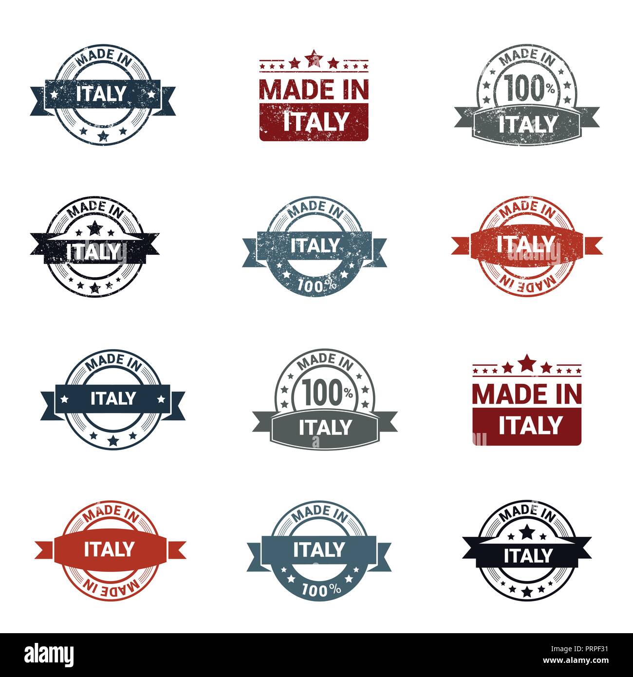 Italy stamp design set vector Stock Vector Image & Art - Alamy