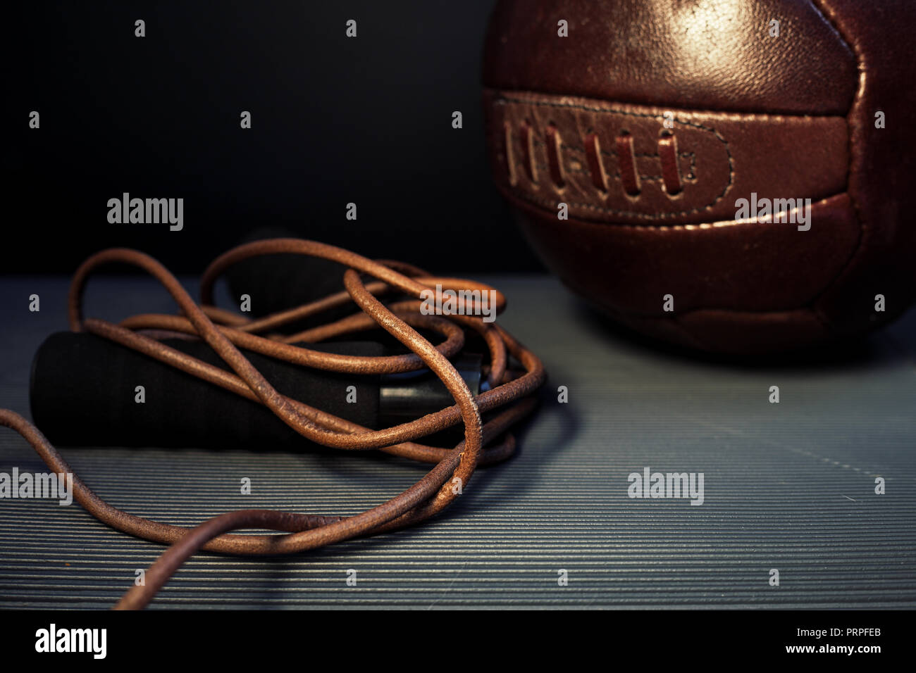 closeup photo of a skipping rope and a soccer ball Stock Photo - Alamy