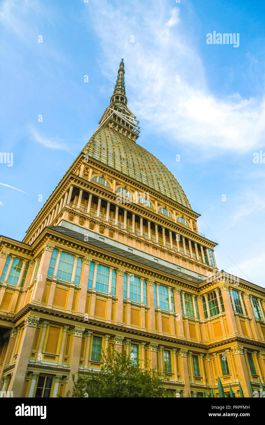 View on the Mole Antonelliana in Torino, Italy on a sunny day Stock ...
