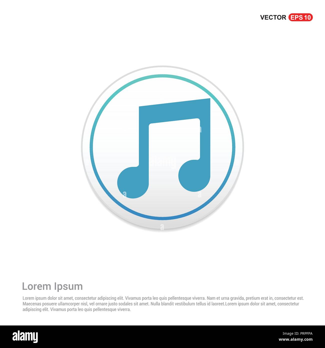 Music note icon - white circle button Stock Vector Image & Art - Alamy