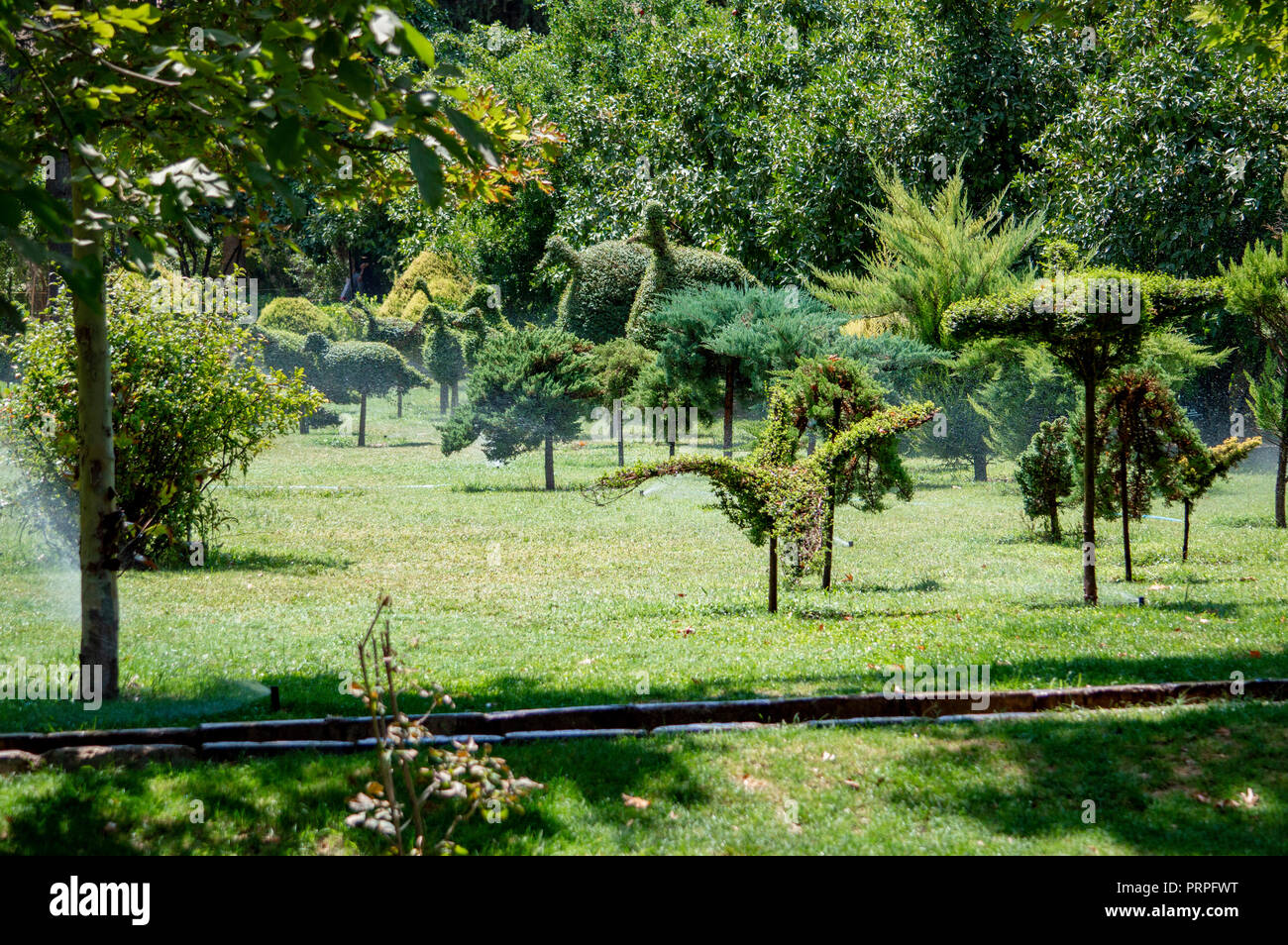 Sculpted plants depicting animals at Eram Garden in Shiraz, Iran Stock ...