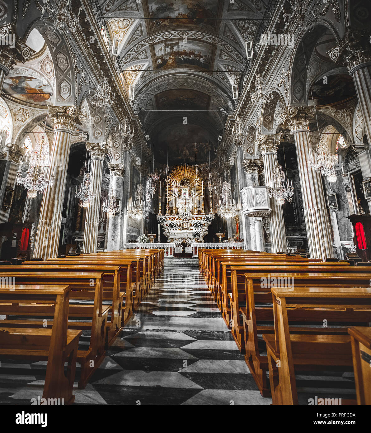 beautiful church interior aisle Stock Photo - Alamy