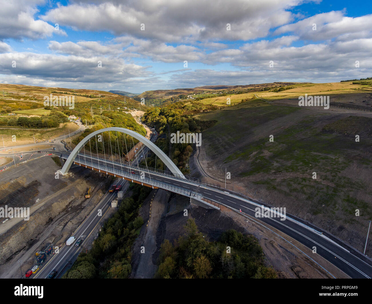 Aerial dual carriageway bridge hi-res stock photography and images - Alamy