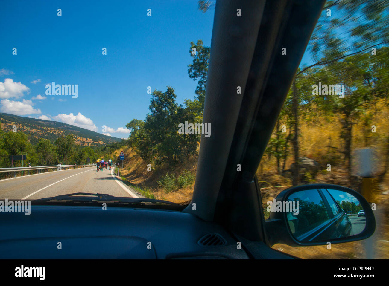 Road side view from inside car hi-res stock photography and images - Alamy