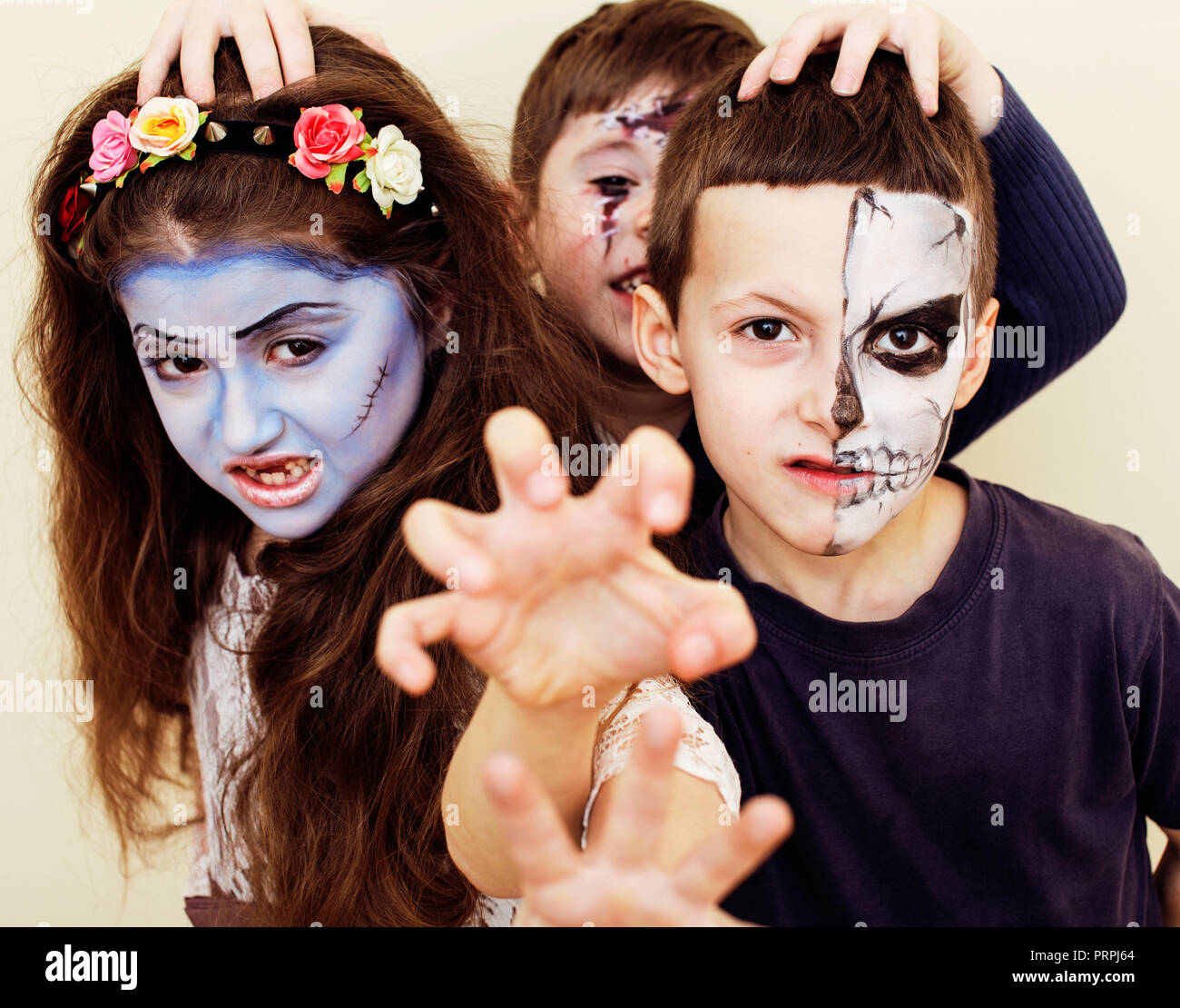 zombie apocalypse kids concept. Birthday party celebration facep Stock ...