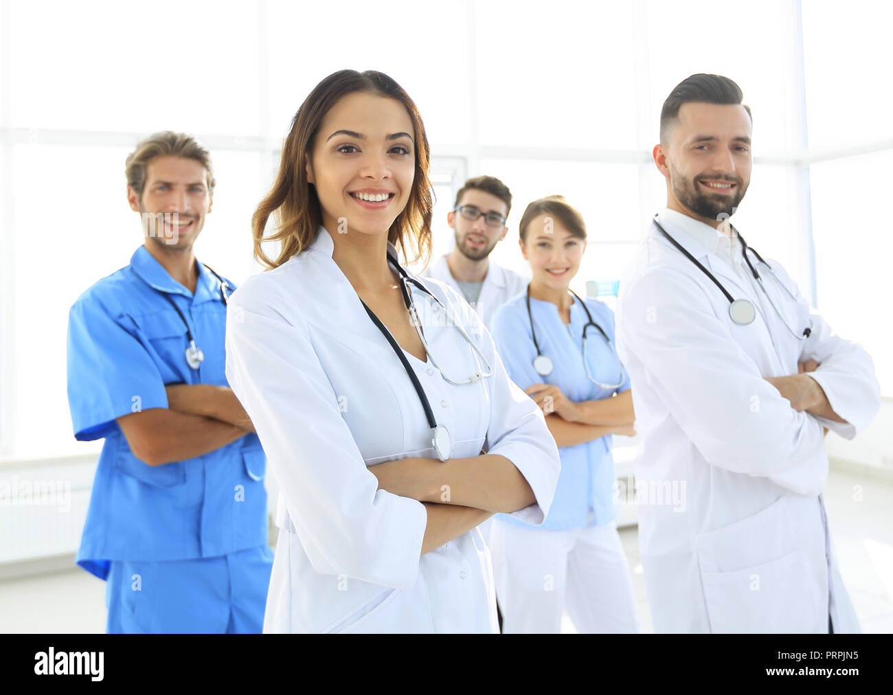 bottom view.professional team of doctors medical center Stock Photo - Alamy