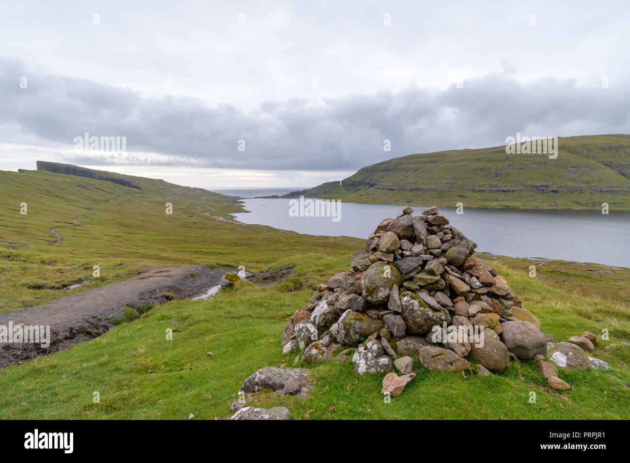 Storm is coming in lake Sorvagsvatn, Faroe Islands Stock Photo - Alamy